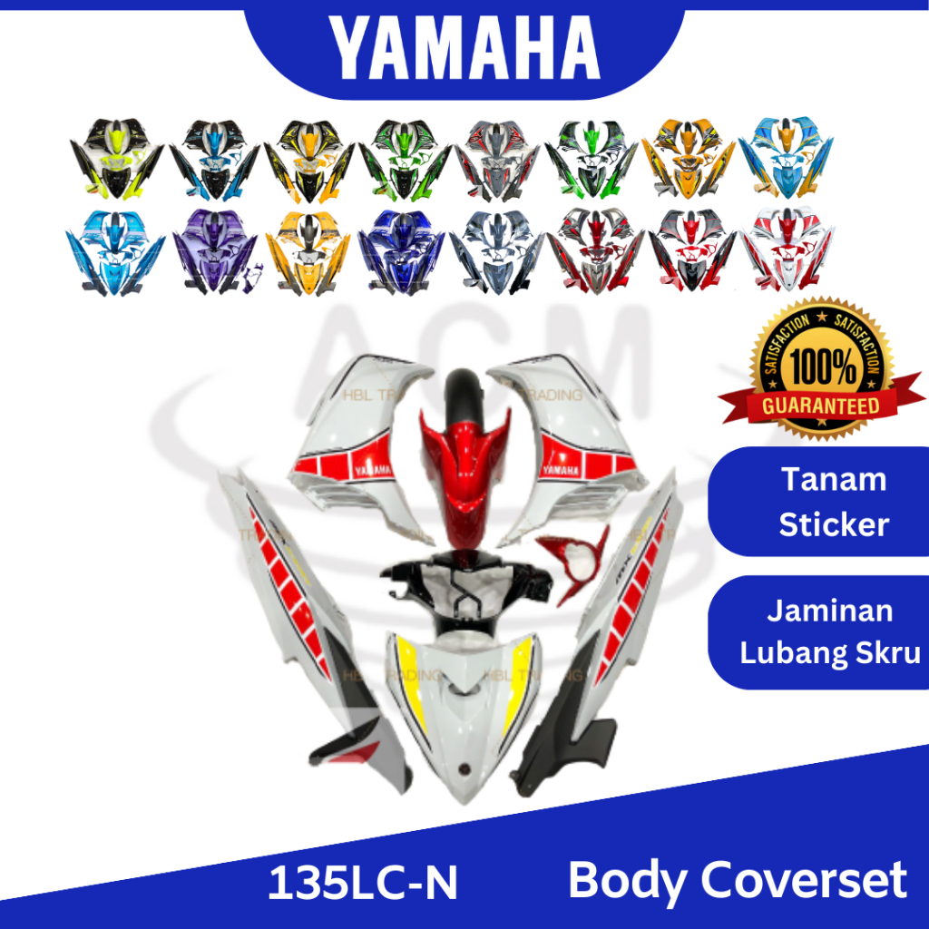 YAMAHA LC135 Body Cover Set Coverset Tanam Sticker 135LC LC V2 V3 V4 V5 ...