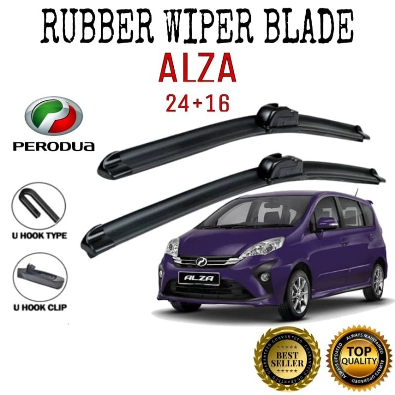 Rubber Wiper Blade Alza Perodua Alza 24"+16" | Shopee Malaysia