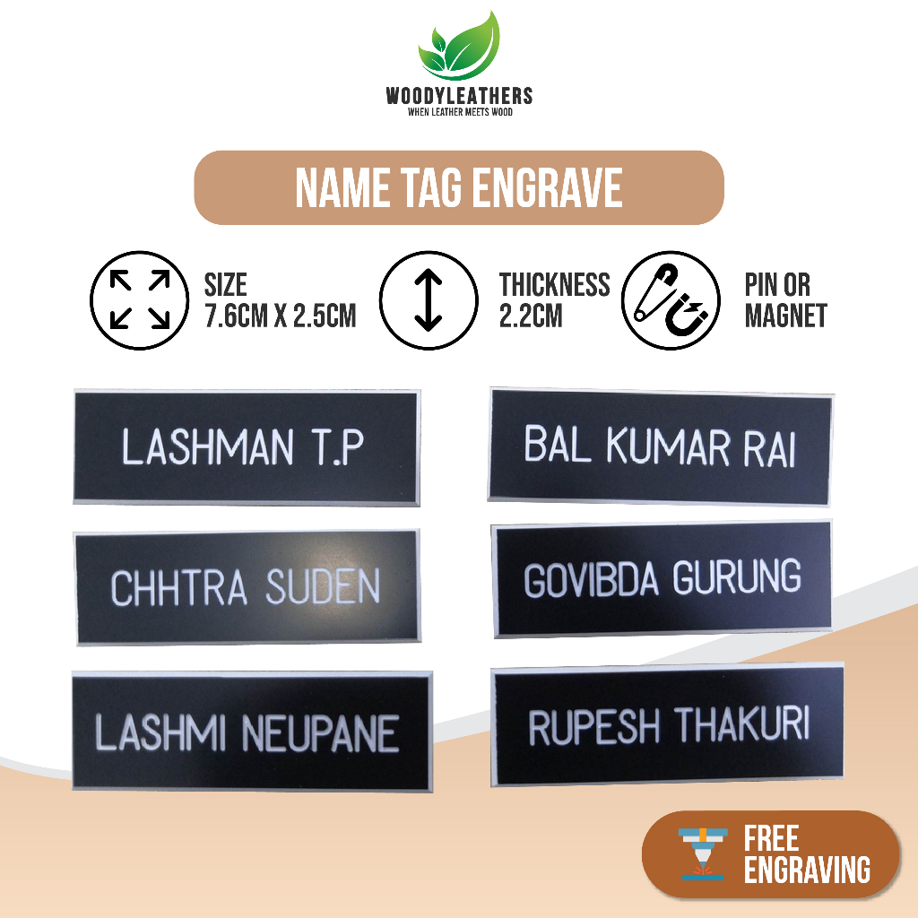 Name Tag Engrave for School, Government Office, Hospital, Club [FREE ...