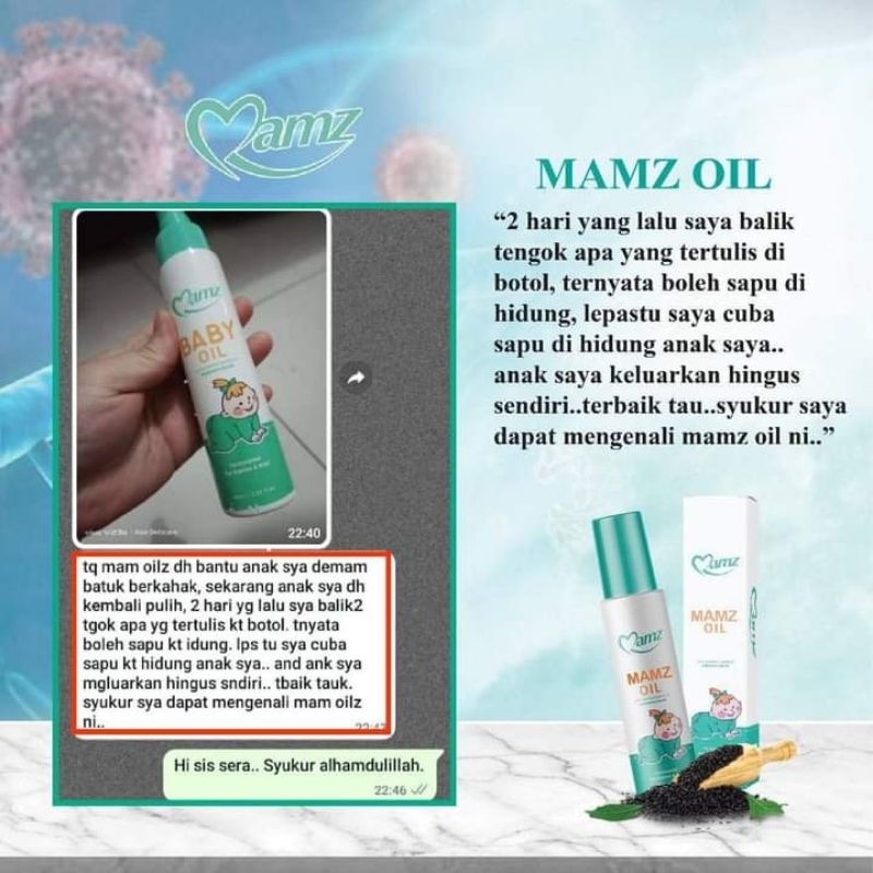 MAMZ BABY OIL UNTUK BATUK KAHAK SELSEMA BABY | Shopee Malaysia