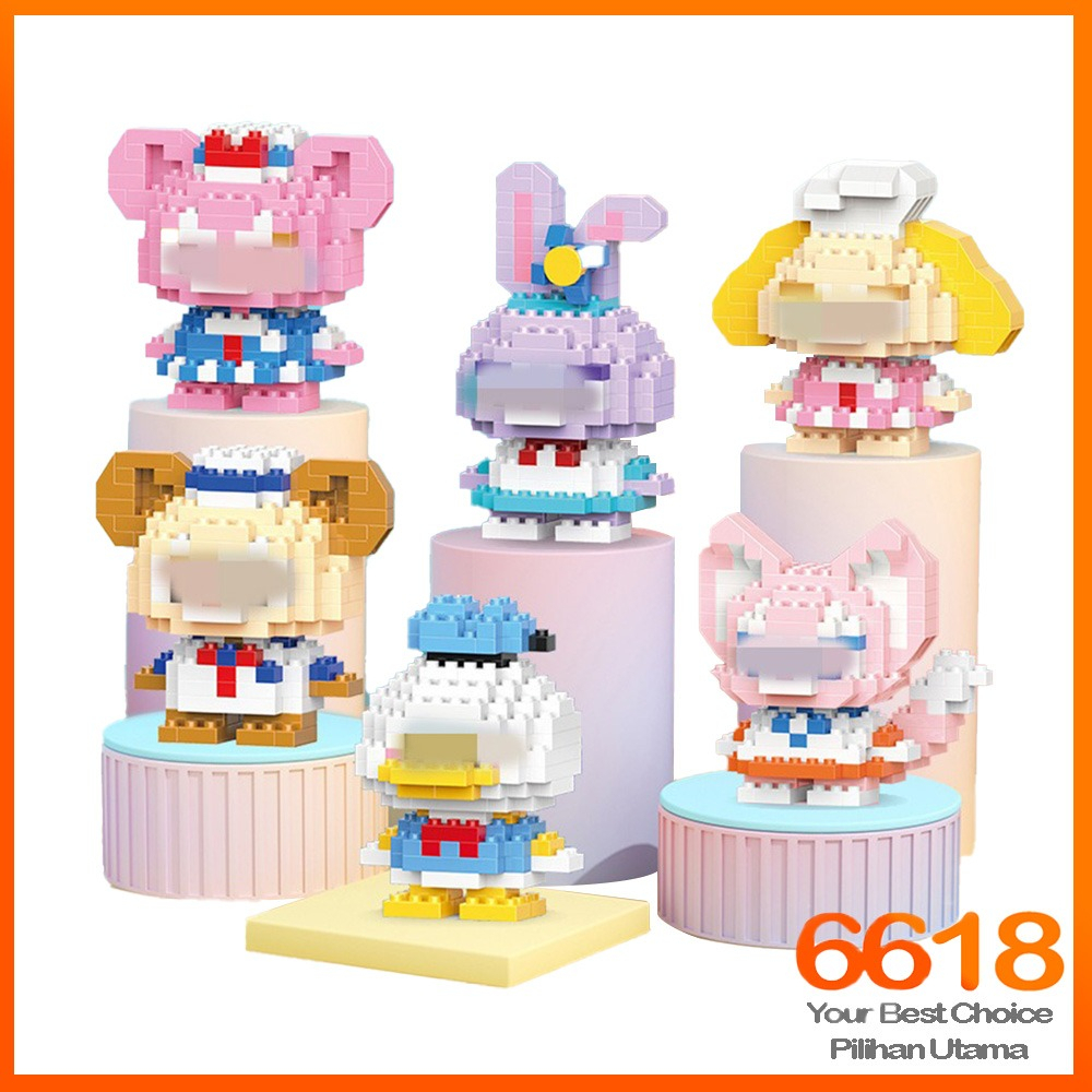 Mini Blok DIY Blok Binaan Model Watak Blok Teka-teki Kartun Mini Tiny ...
