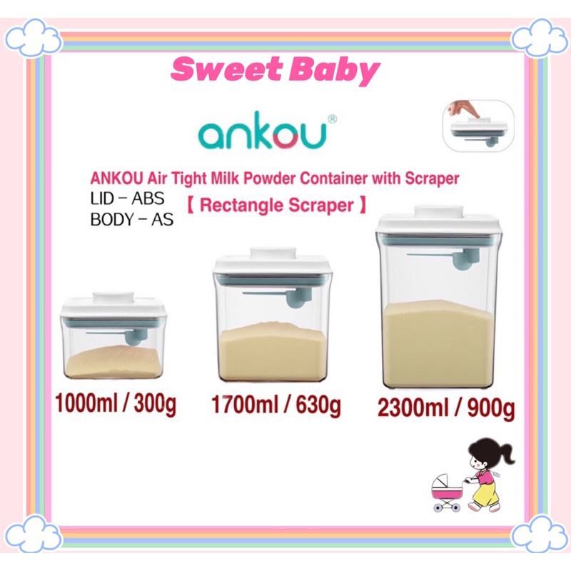ANKOU Air Tight Milk Powder Container with Scraper - Rectangle Scraper ...