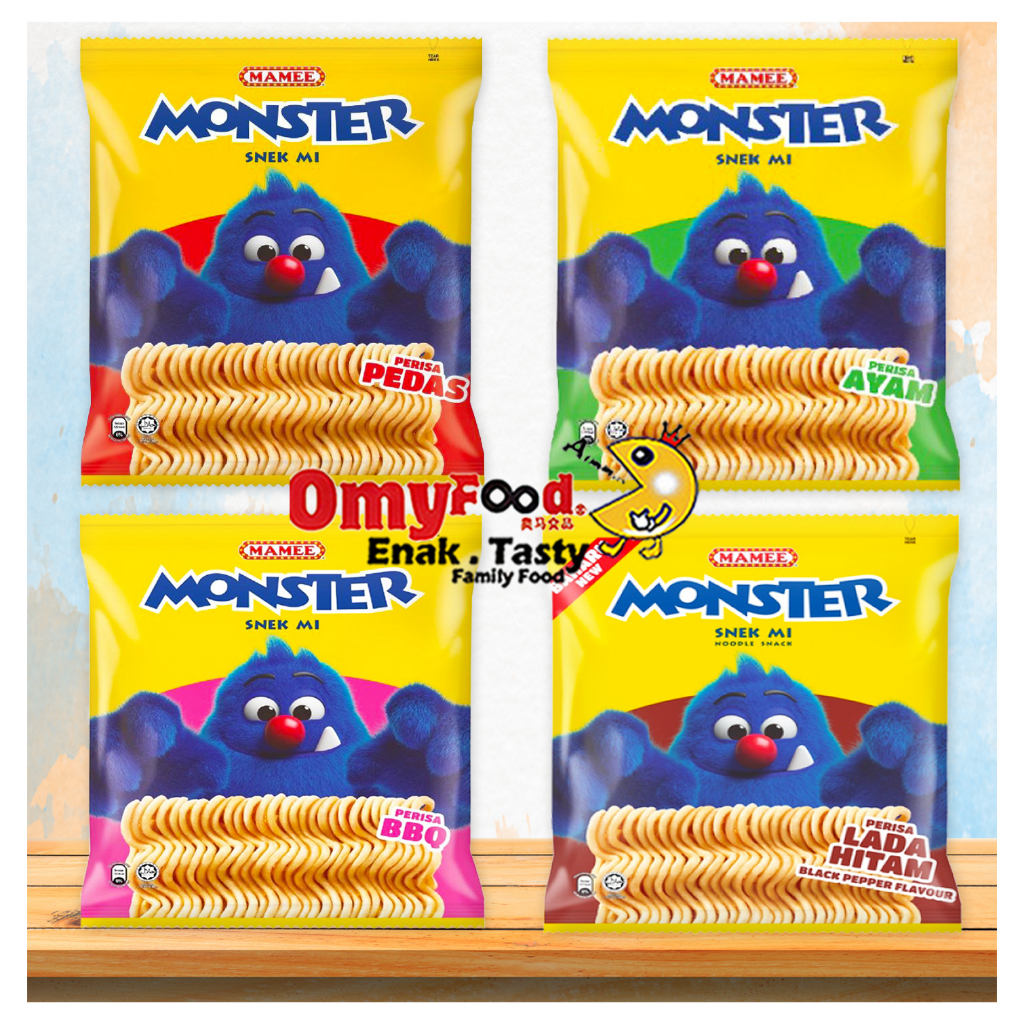 25g x 8pcs Mamee Monster Family Pack [BBQ / Chicken / Spicy Flavor ...
