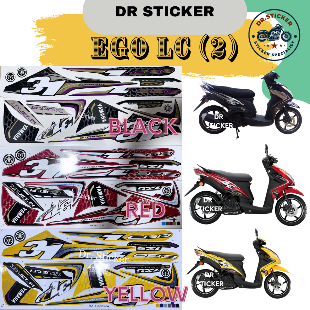 YAMAHA EGOLC FI YM JET Stripe Stiker Sticker EGOLCFI EGO LC EGOLC125 FUEL INJECTION (2) EGOLC ...