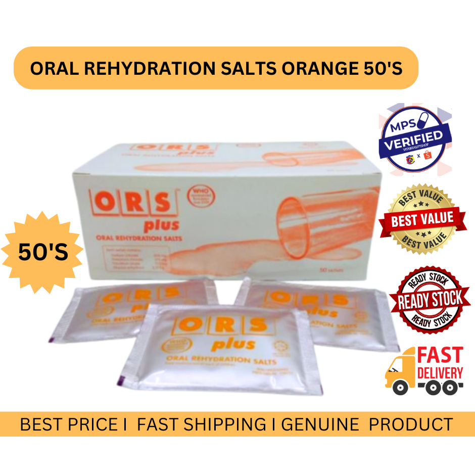 ORS !!! ORS !!! ORS !!! ORAL REHYDRATION SALTS ORANGE 50'S | Shopee ...