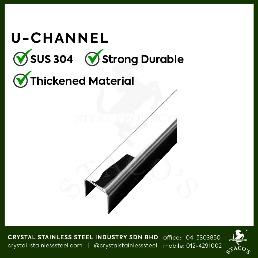 STACOS Stainless Steel 304 Equal Unequal Side U Channel Frame Profile ...