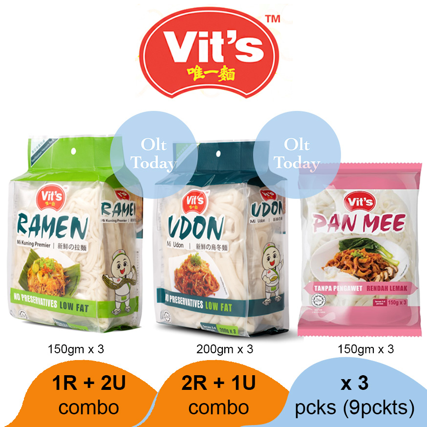 [HALAL] Vits Fresh Japanese Udon / Ramen / Pan Mee Plain Noodles - 3 ...
