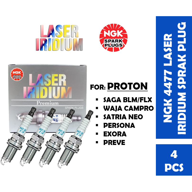 【100% ORIGINAL】NGK 4477 Laser Iridium Spark Plug Proton Saga Blm/ Flx ...