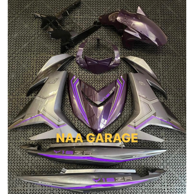 COVERSET PURPLE GREY Y16 LINE DESIGN Y15 V1-V2 FREE AMBLEM LOGO YAMHA | Shopee Malaysia