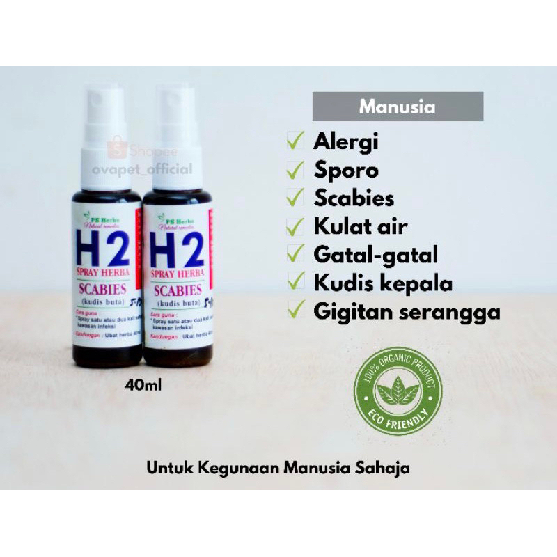 Spray H2. Rawatan kudis buta khas untuk manusia 40ml | Shopee Malaysia