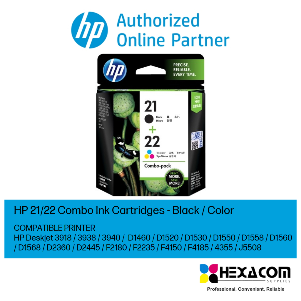 HP 21/22 Ink Cartridge Combo Pack | Shopee Malaysia