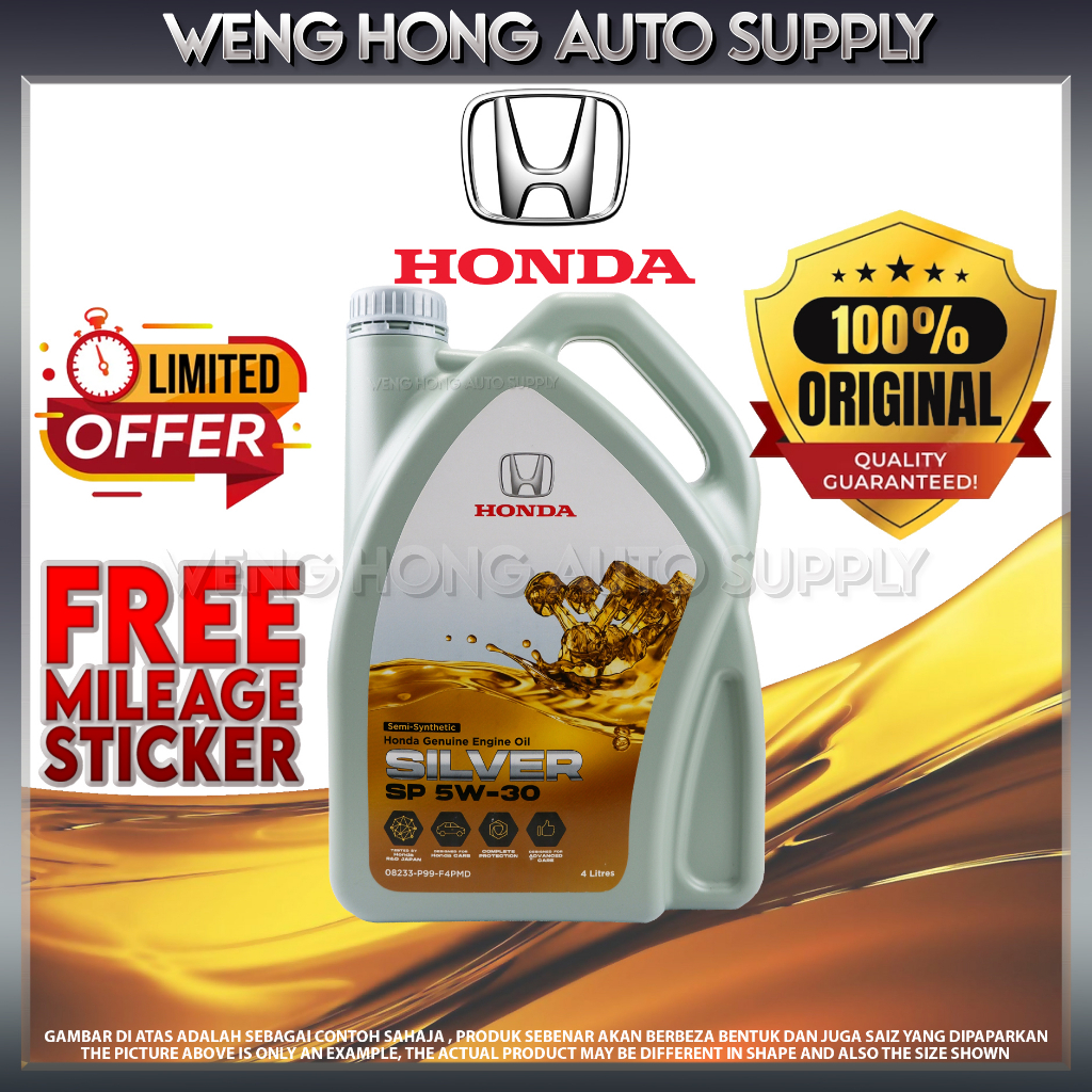 Honda Genuine Oil Silver SP 5W‑30 Semi Synthetic Engine Oil ( 4L ...