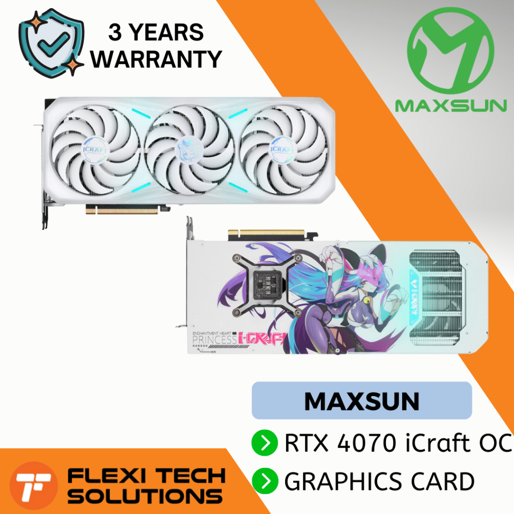 Flexi Tech MAXSUN Nvidia GeForce RTX 4070 iCraft OC 12GB Enchantment Heart Princess GDDR6X GPU ...
