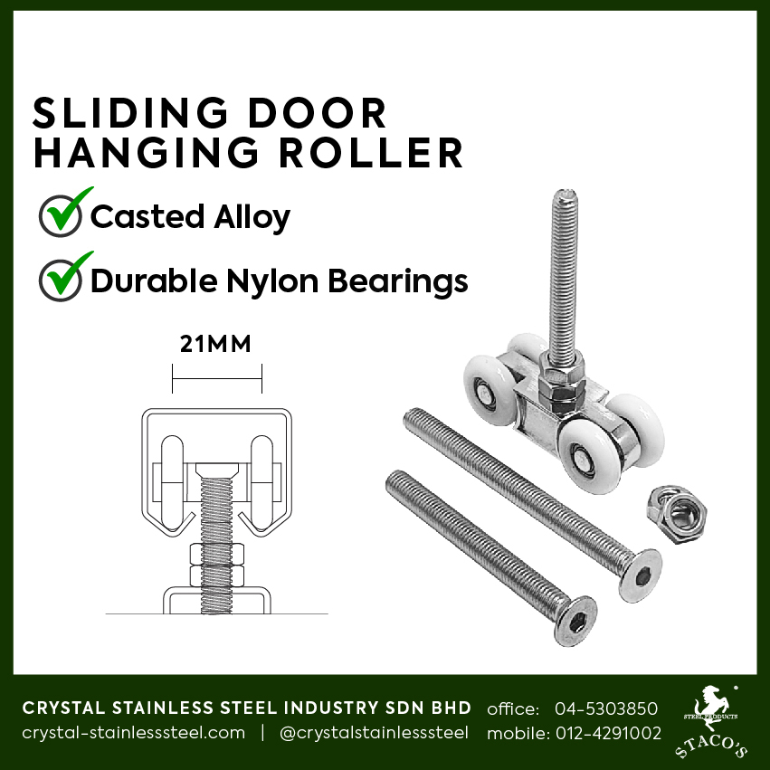 STACOS Stainless Steel 304 Sliding Door Hanging Roller Wheel Bearing ...