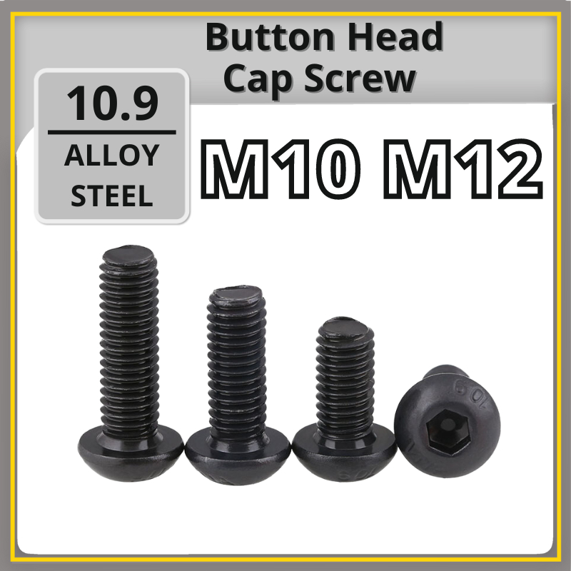 M10 M12 Hex Socket Button Head Cap Screw ISO7380 | Alloy Steel Grade 10 ...