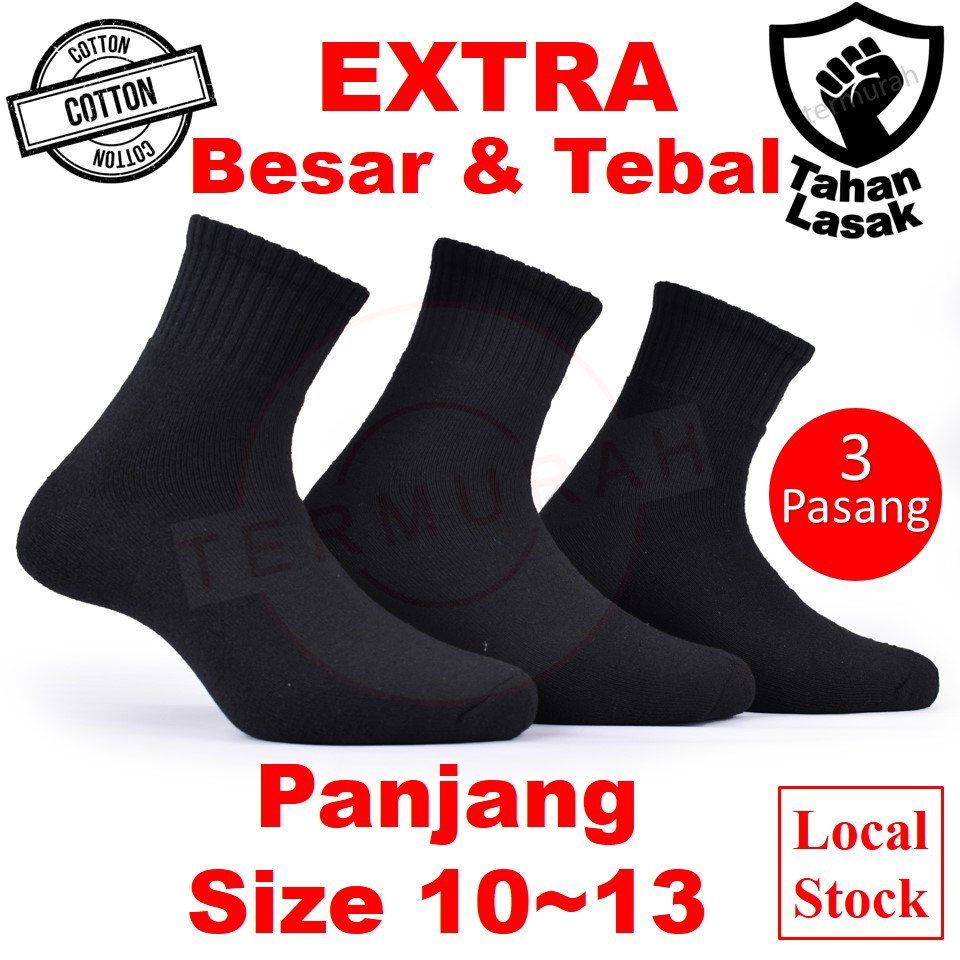 stoking stokin lelaki kerja tebal lebar besar cotton tahan lasak thick ...