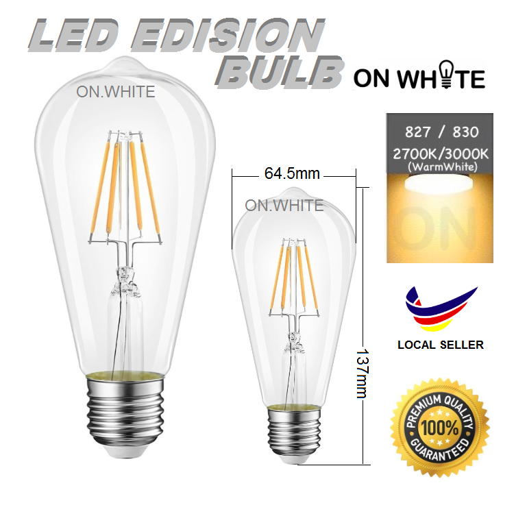 LED EDISION /0950 EDISON BULB ST64 E27 LED Filament Bulb - Warm White ...