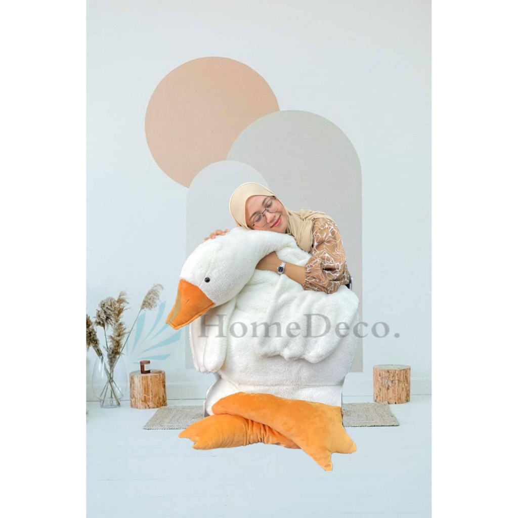 Patung Itik Besar / 鸭子玩偶 / Big White Duck Plushie Funny Soft Toys ...