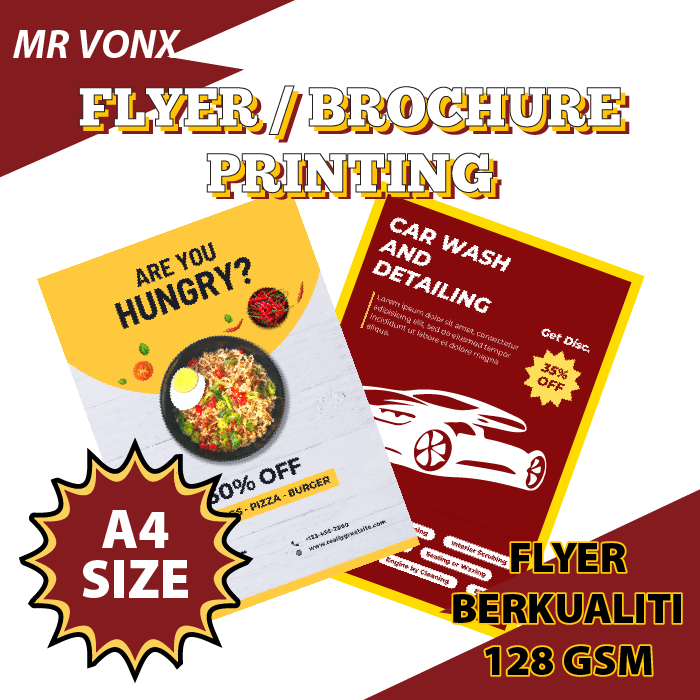 A4 SIZE FLYER PRINTING | 128 GSM ARTPAPER | FAST PRINTING | Shopee Malaysia