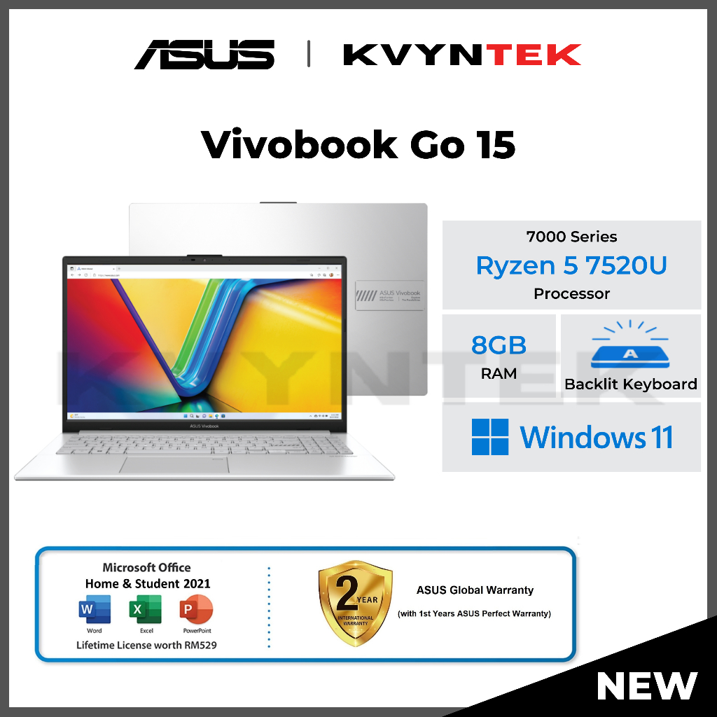 ASUS Vivobook Go 15 ( E1504F ) - Ryzen 5 / 8GB RAM / 512GB SSD Storage ...