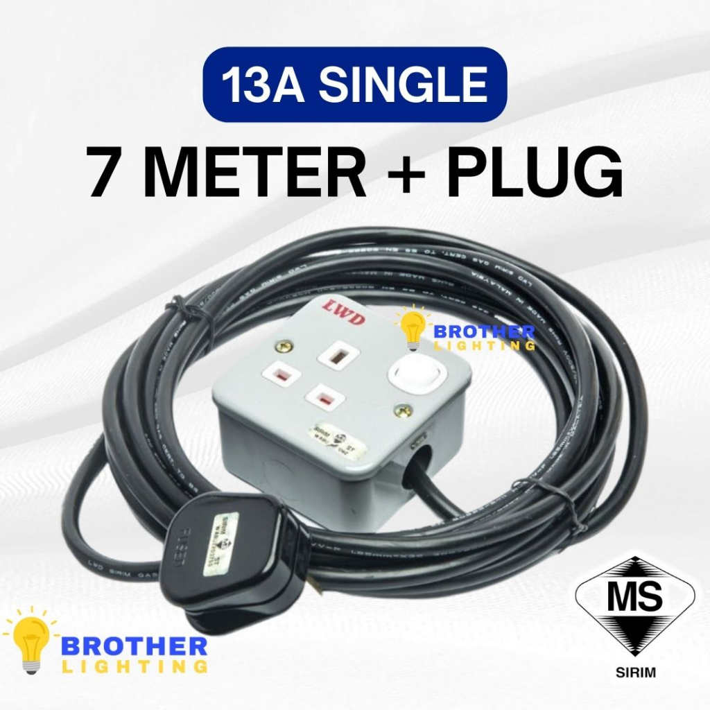 [SIRIM] 13A Metal Box Socket Extension 1.5mm Fajar Cable Wire 1/2 Gang ...