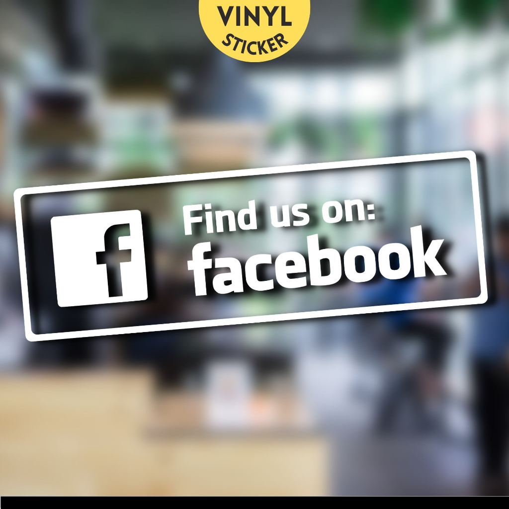 (Ready Made) Find us on Facebook / PROMO IDEAS / KEDAI BARU - Vinyl ...