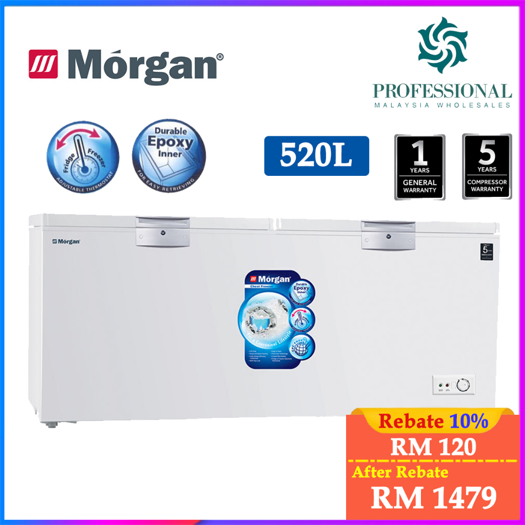 MORGAN CHEST FREEZER 500L MCF 5507L Fridge & Freezer | Shopee Malaysia