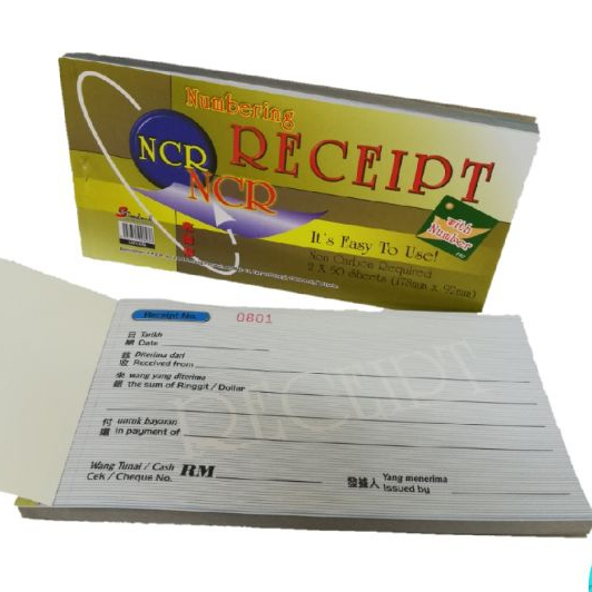 Standard Carbonless Official Receipt / Resit Rasmi NCR 2ply (25set ...