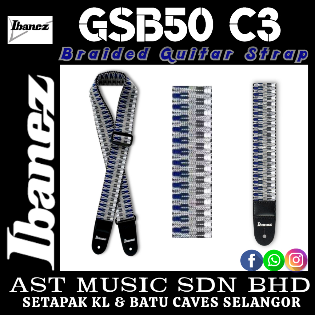 Ibanez GSB50-C3 Braided Guitar Strap ( GSB50C3 / Gsb50 ) | Shopee Malaysia