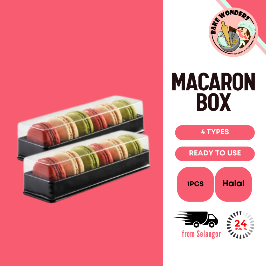 Macaron Box/ Macaroon/ Black Macaroon box/ Transparent Macaroon box (1 ...