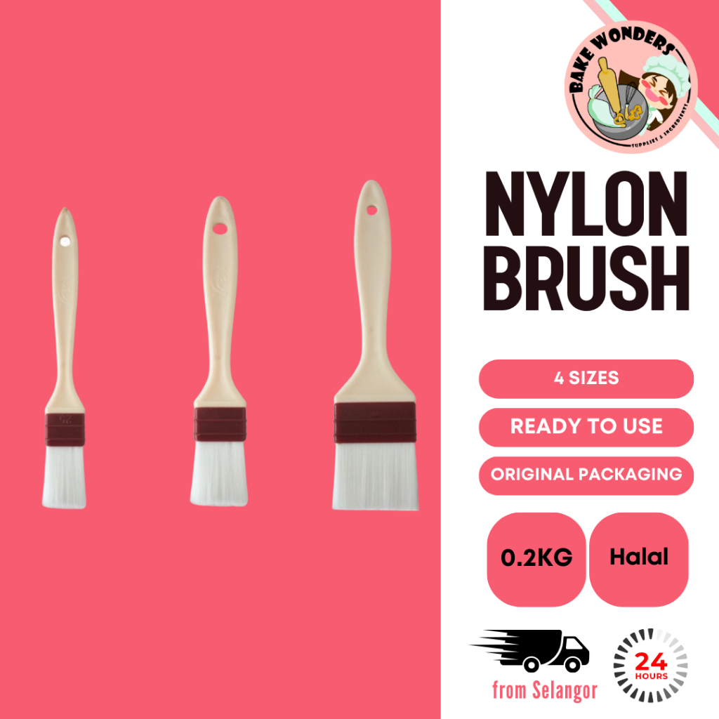 Nylon Brush With Plastic Handles/Berus Nylon/Berus pastri (1''/1.5''/2 ...