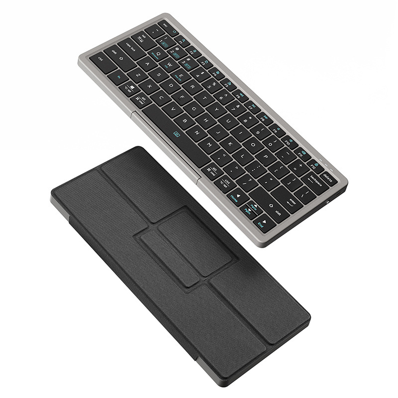 Smart Touch Pad Wireless Bluetooth Keyboard Leather Sheath Portable Two ...