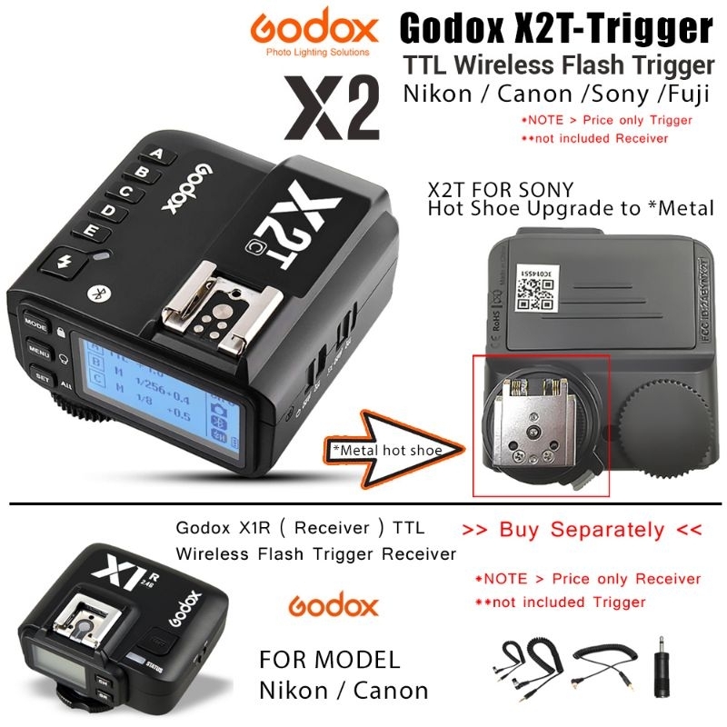 Godox X2T /X3/XProII TTL Wireless Flash Trigger ( Now For Sony have ...