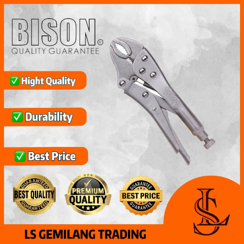 BISON 10'' LOCKING PLIERS (STANLEY LEVEL) STOPING PLIERS Locking Plier Curved Jaw Locking Plier ...