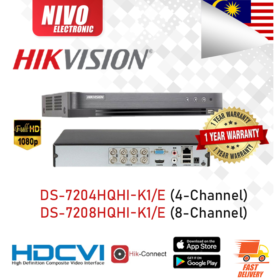 HIKVISION CCTV DVR 2MP-4MP Digital Video Recorder / DecorderDS-7204HQHI ...