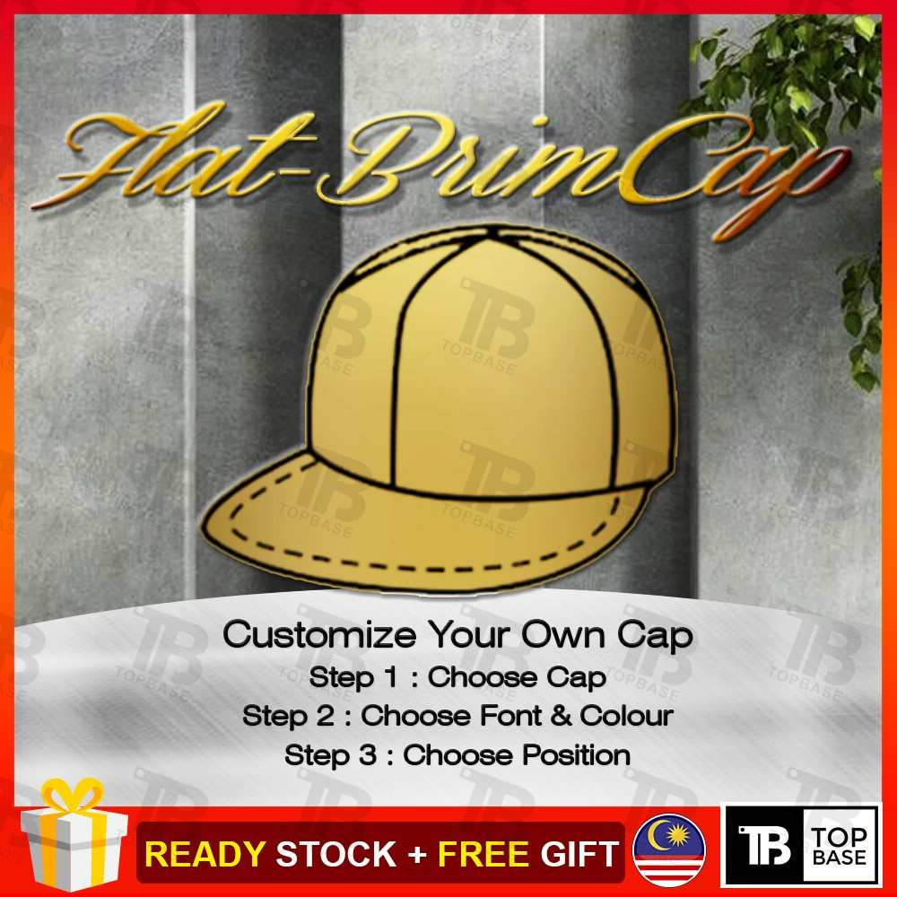 [CUSTOMIZE-FLAT BRIM CAP] TOPBASECustomize Your Own Cap with Your Name ...