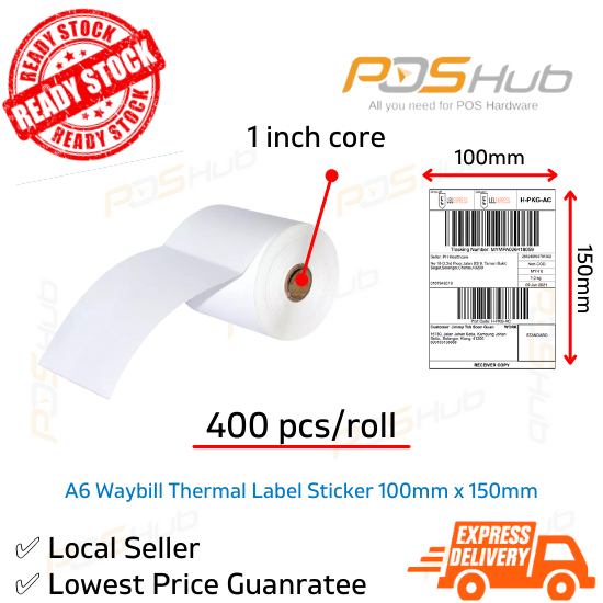 A6 Thermal Label Sticker Shipping Label Waybill AWB Consignment Note 1 ...