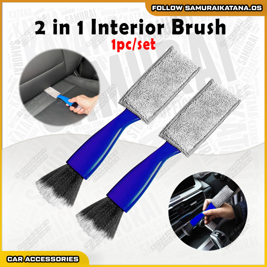 2 in 1 Interior Brush Car Air Vent Double Headed Berus Cuci Kereta ...