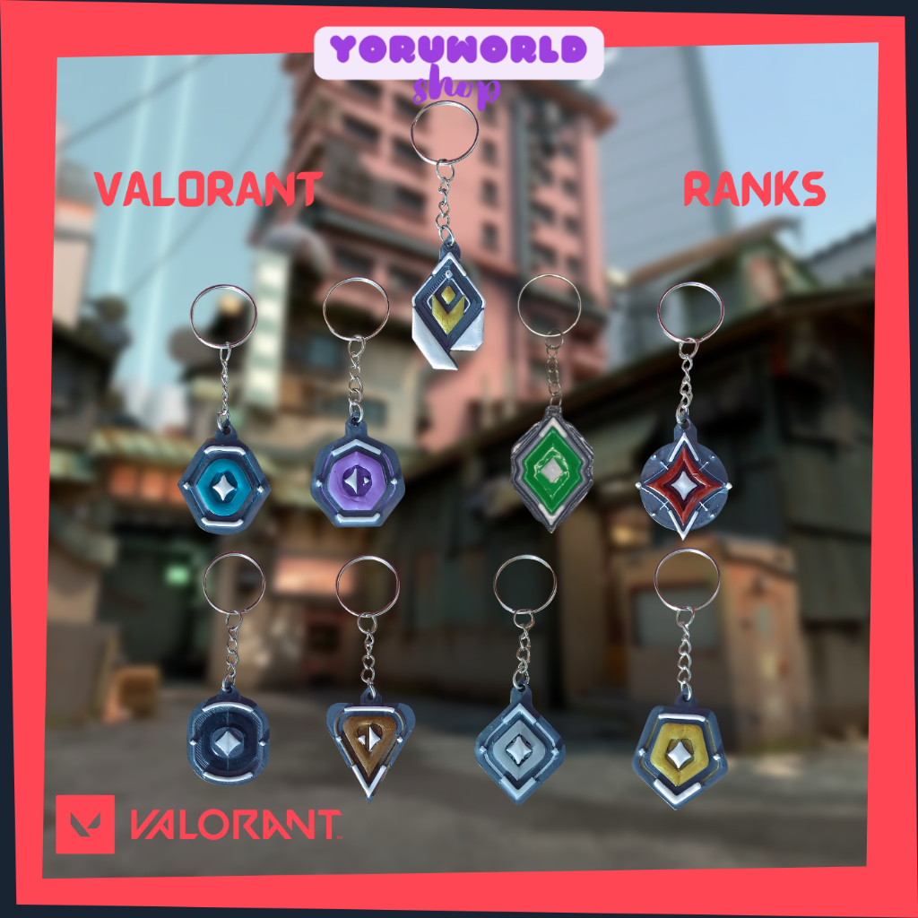 VALORANT RANK Gun Buddy Charm Keychain 3D prints [ReadyStock] | Shopee ...