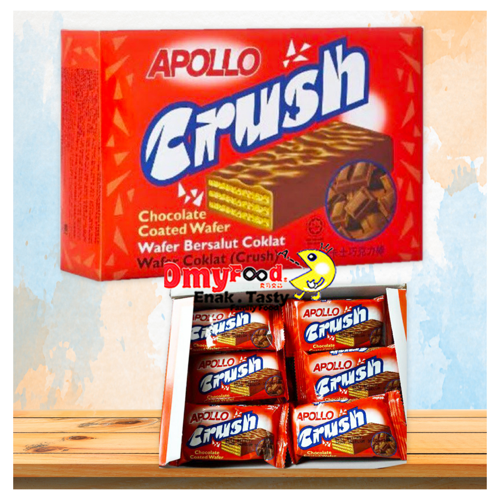 24pcs (1box) Apollo Crush Chocolate Coated Wafer [OmyFood] | Shopee ...