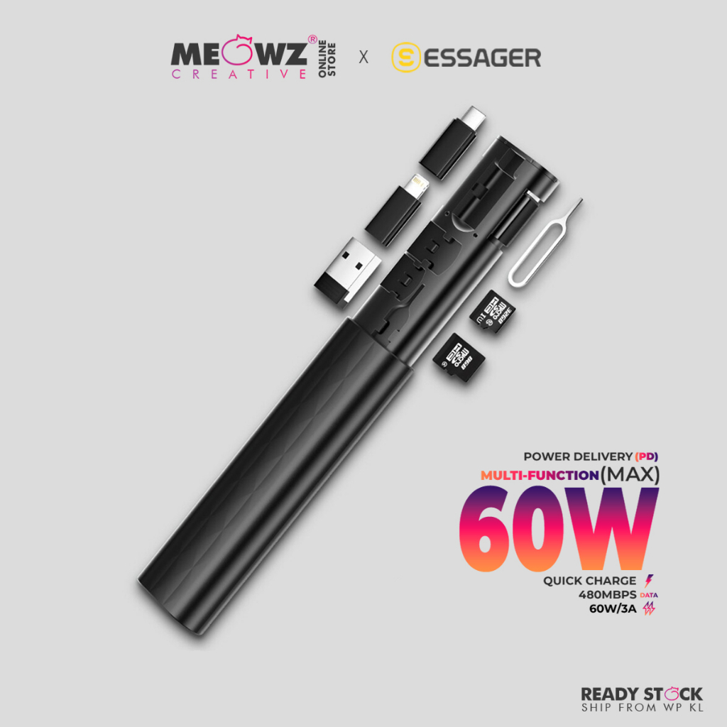 Essager 60W 5 in 1 Multifunctional Type-C / Micro Usb / iP Light.ning ...