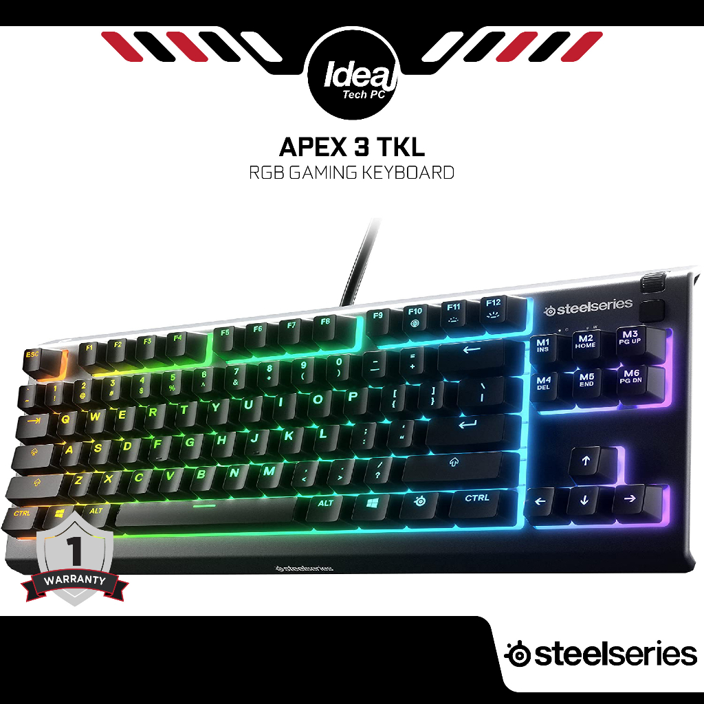 SteelSeries APEX 3 TKL | American QWERTY Layout | RGB Gaming Keyboard ...