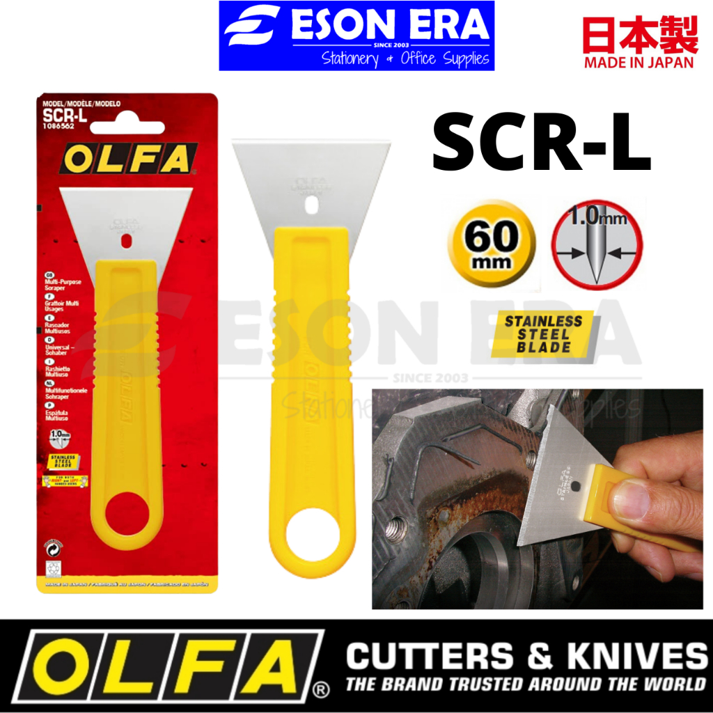 Olfa SCR-L Scraper 60mm Stainless Steel Multi Purpose Made in Japan Cutter Knife | Shopee Malaysia