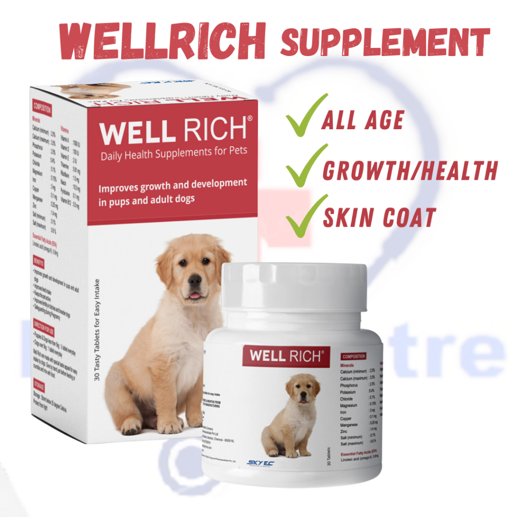 MULTIVITAMINS 30 TABLETS vitamin anjing PUPPIES dog WELL RICH SKIN COAT ...