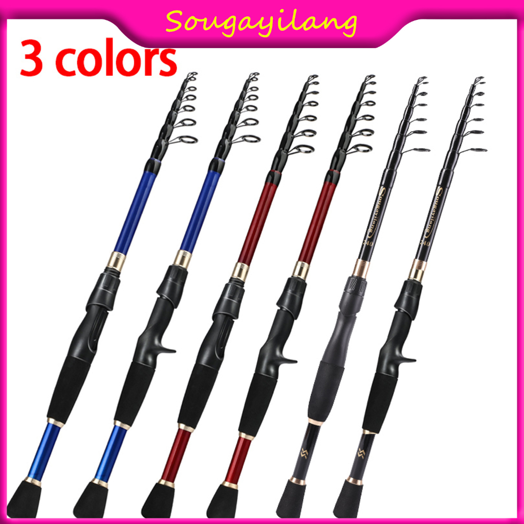 Sougayilang Telescopic Spinning/Casting Rod Carbon Fiber Fishing Rod With EVA Handle (1.8M/2.1M ...