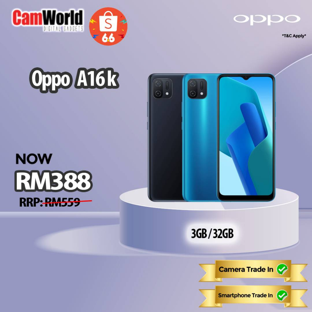 OPPO A16K ( 3GB + 32GB ) Single | Shopee Malaysia
