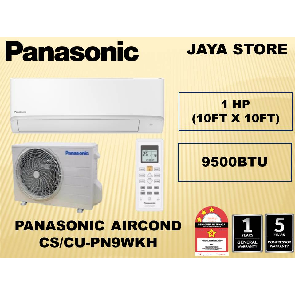 Panasonic R32 Non-Inverter Air Conditioner PN9WKH(1Hp) / PN12WKH(1.5Hp ...