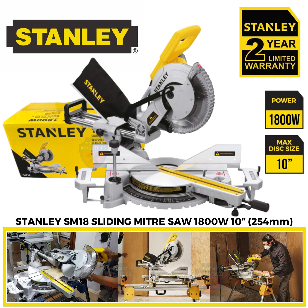 STANLEY SM18-B1 1800W 254mm ( 10" ) Sliding Miter Saw ( SM18 ) | Shopee ...
