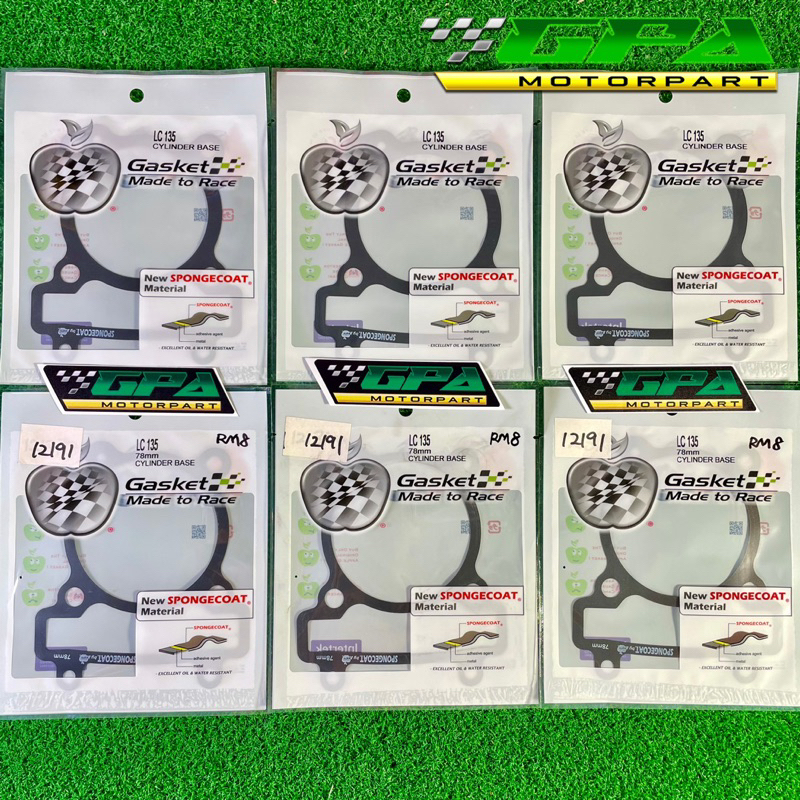 APPLE GASKET BLOCK GASKET METAL SPONGECOAT Y15ZR LC135 STD 65 / VPRO ...