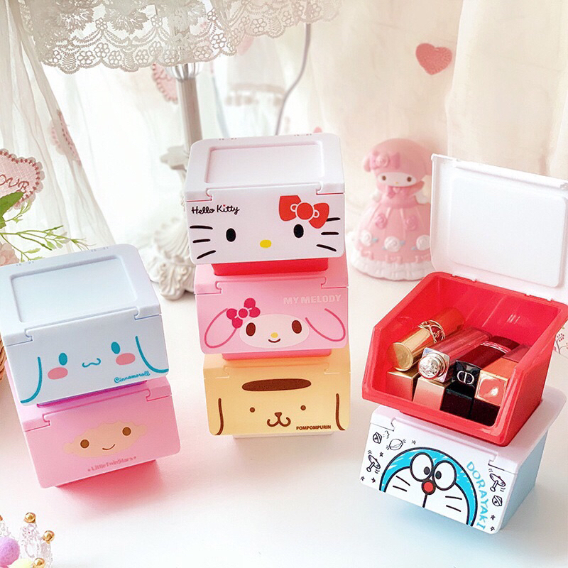 (Ready Stock) Doraemon and Hello kitty cosmetics / storage box | Shopee ...